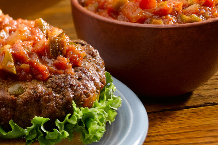 Open-Faced Salsa Burgers | Herbal Magic Recipes
